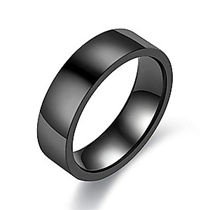 MZZJ BFF Ring for 2 Personazlied BFF Friendship Jewelry Pinky Promise Pinky Swear Minimalist6MM Rose Gold Plated Stainless Steel Flat Stackable Knuckle Ring Band,Graduation Bridesmaid Gift