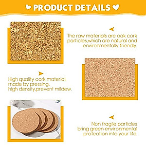 Cork Coaster for Drink Absorbent 4 Inches Tea or Coffee Coaster Set Round Heat Resistant Bar Coasters Reusable Table Blank Coasters Gifts Cork Coasters for Wine Glass Cup Mug Plant Office (60 Pcs)