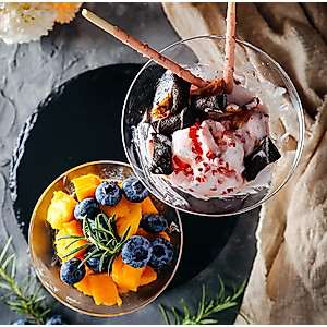 Cezoyx 6 Pack Glass Dessert Bowls, 5.6 Oz Clear Footed Dessert Cups Glass Ice Cream Bowl for Sundae, Ice Cream, Pudding, Salad, Snack, Fruit and Dessert