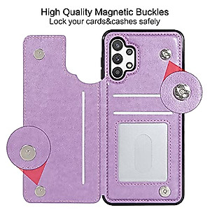 BENTOBEN Samsung Galaxy A32 5G Wallet Case, PU Leather Heavy Duty Rugged Shockproof Protective Cases with Card Slots Cash Holder Phone Case for Samsung Galaxy A32 5G 6.5 Inch 2021, Purple