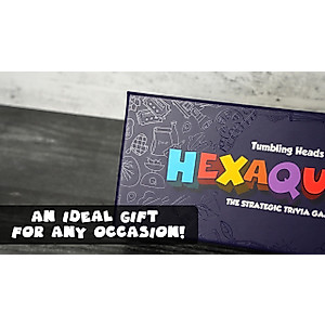 Hexaquest: Strategic Trivia Board Game - 1500 Questions, 6 Categories, 65 Hexagon Tiles, Luxury Bag - Quick to Learn