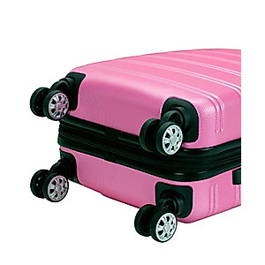 Rockland Melbourne Hardside Expandable Spinner Wheel Luggage, Pink, Carry-On 20-Inch