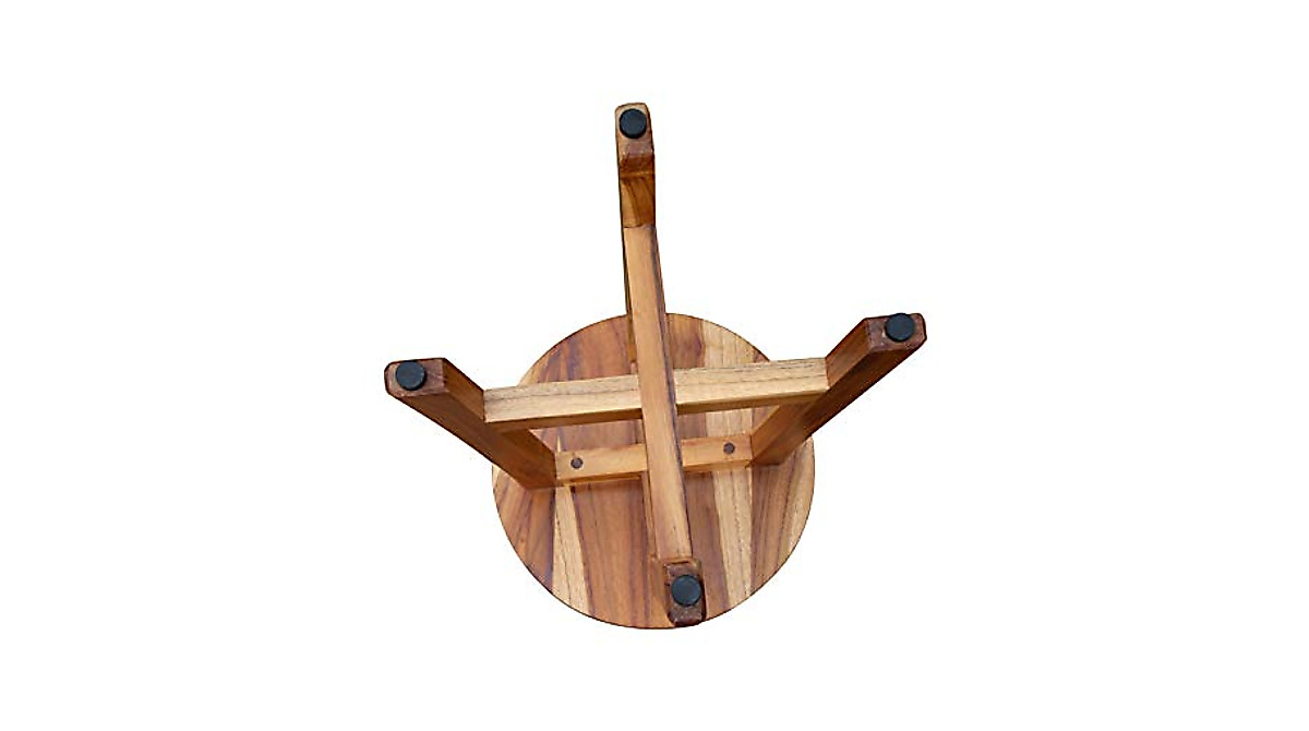 EcoDecors Shoji Teak Shower Stool 18" High Solid Teak Wood Shower Stool ...