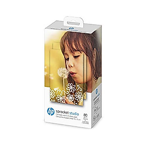 HP Sprocket Studio 4x6 Photo Paper & Cartridges (80 Sheets - 2 Cartridges) Compatible ONLY with HP Studio Printer.