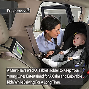 FresherAcc Car iPad Kindle Tablet Holder for Rear and Forward Facing Mirror, Car Mount Hanger Case for Vehicle Backseat Headrest Up to 10.5', Lightweight Washable and Portable (Black)