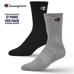 Champion Boys Socks and Girls Socks 12 Pair Crew Low Cut No Show Ankle Quarter Socks for Girls
