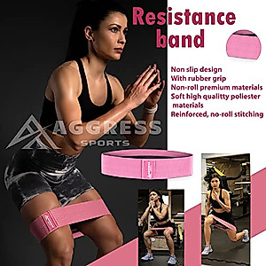 Aggress Sports Barbell Pad Set of 8 – Barbell Squat Pad for Hip Thrust, Lunges with 2 Gym Ankle Straps, Hip Resistance Band – Durable Gym Accessories for Women Includes Carry Bag, Towel, pink