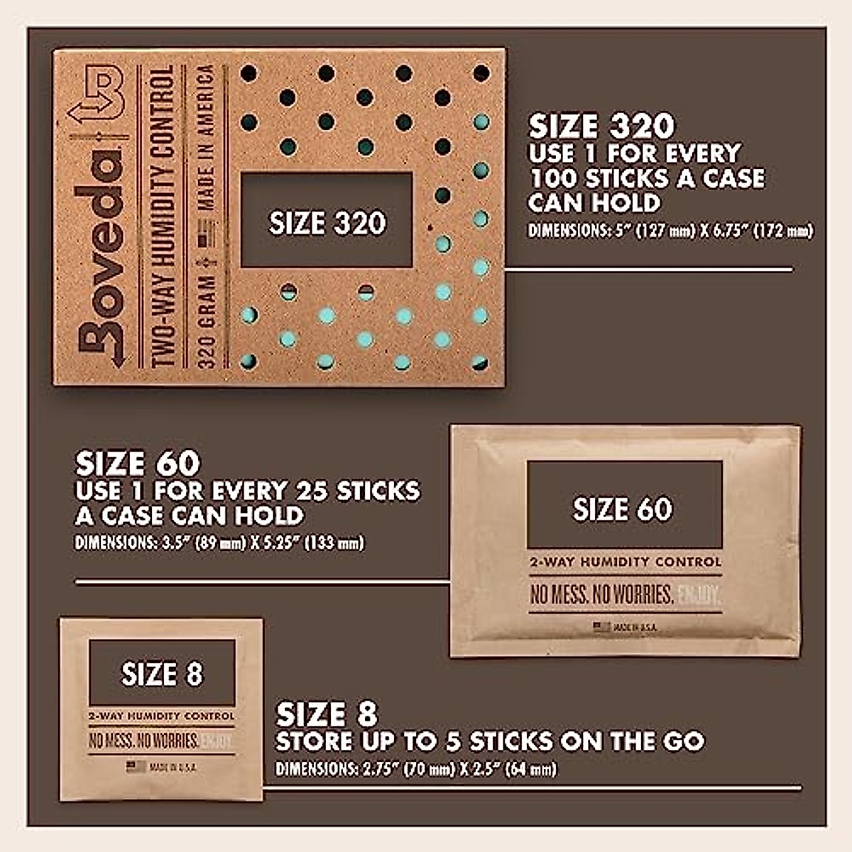 Boveda 72% RH 2-Way Humidity Control – Restores & Maintains Humidity–All In One Solution For Humidification- Patented Technology for Humidity Control Convenient & Versatile - 10 Count Resealable Bag
