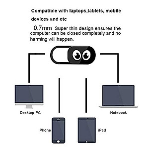 Eye Webcam Cover Slider 0.7Mm Thin - Web Camera Cover Fits Laptop, Desktop, Pc, Macboook Pro, iMac, Mac Mini, Computer, Smartphone, Protect Your Privacy Security, Strong Adhensive 3 Pack (3 Pack)
