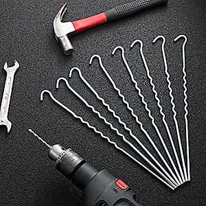 60 Pcs Kinked Metal Tent Stakes 12 Inch Metal Garden Edging Fence Hooks Pegs Dog Dig Proof Yard Stakes Spikes Heavy Duty Galvanized Ground Stakes Spikes Long Tent Pegs for Outdoor Camping Canopy Tarp