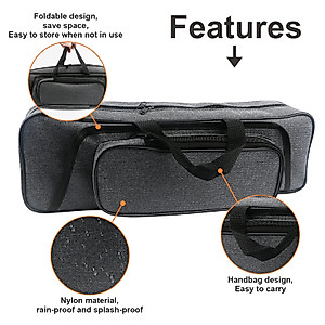 Hikary 43CM/17Inch Fishing Rod Bag Fishing Rod Case,Fishing Rod Reel Bag Organizer Fishing Travel Bag Portable Folding Fishing Pole Tackle Case Storage Bag (gray)