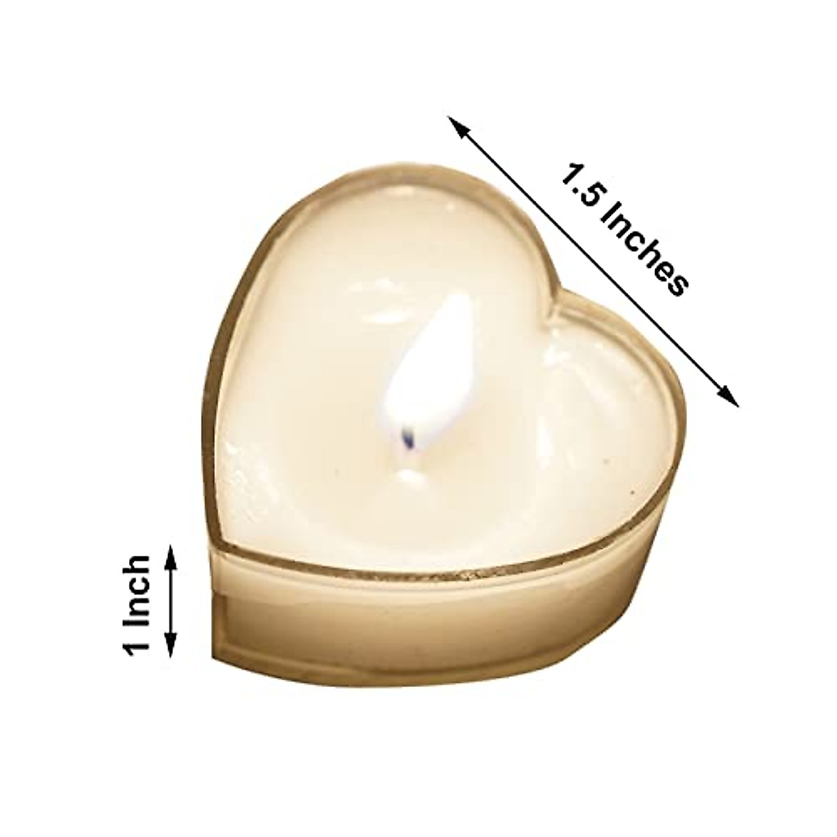 Efavormart 12 Pack White Heart Shaped Tea Light Candles Birthday, Proposal, Wedding, Party, Engagement, and Table Decor