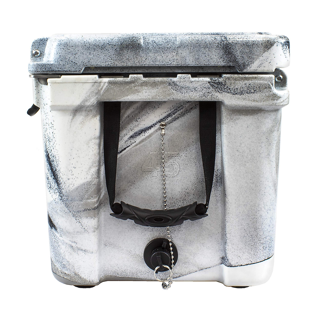 Frosted Frog Black White and Gray Camo 45 Quart Ice Chest Heavy Duty High Performance Roto-Molded Commercial Grade Insulated Cooler