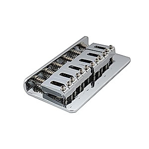 Musiclily Pro 54mm Modern Hardtail Fixed Bridge for Import Strat Tele Style Electric Guitar, Chrome