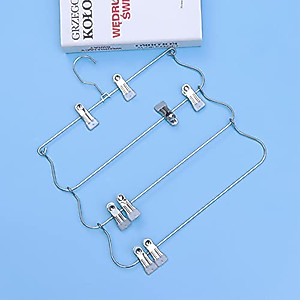 Cabilock Metal Hangers Clo Jeans Trousers Foldable Hangers Pants Clothes Hanging Rack Multifunctional Scarves Metal Skirt Multiple with Clip Wardrobe Organizer for Swing Layers Multi Hanger