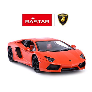 RASTAR RC Lamborghini Toy Car, 1:14 Lamborghini Aventador LP700-4 Remote Control Car, Working Lights - Orange