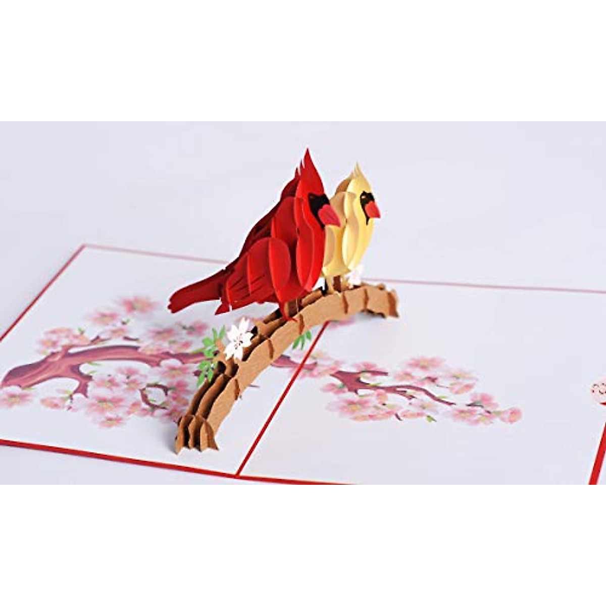 3D Popup Card of Cardinal Bird, Paper Art & Handicrafts, Greeting Cards, Handmade Gifts by PQDGlobal (Cardinal couple)