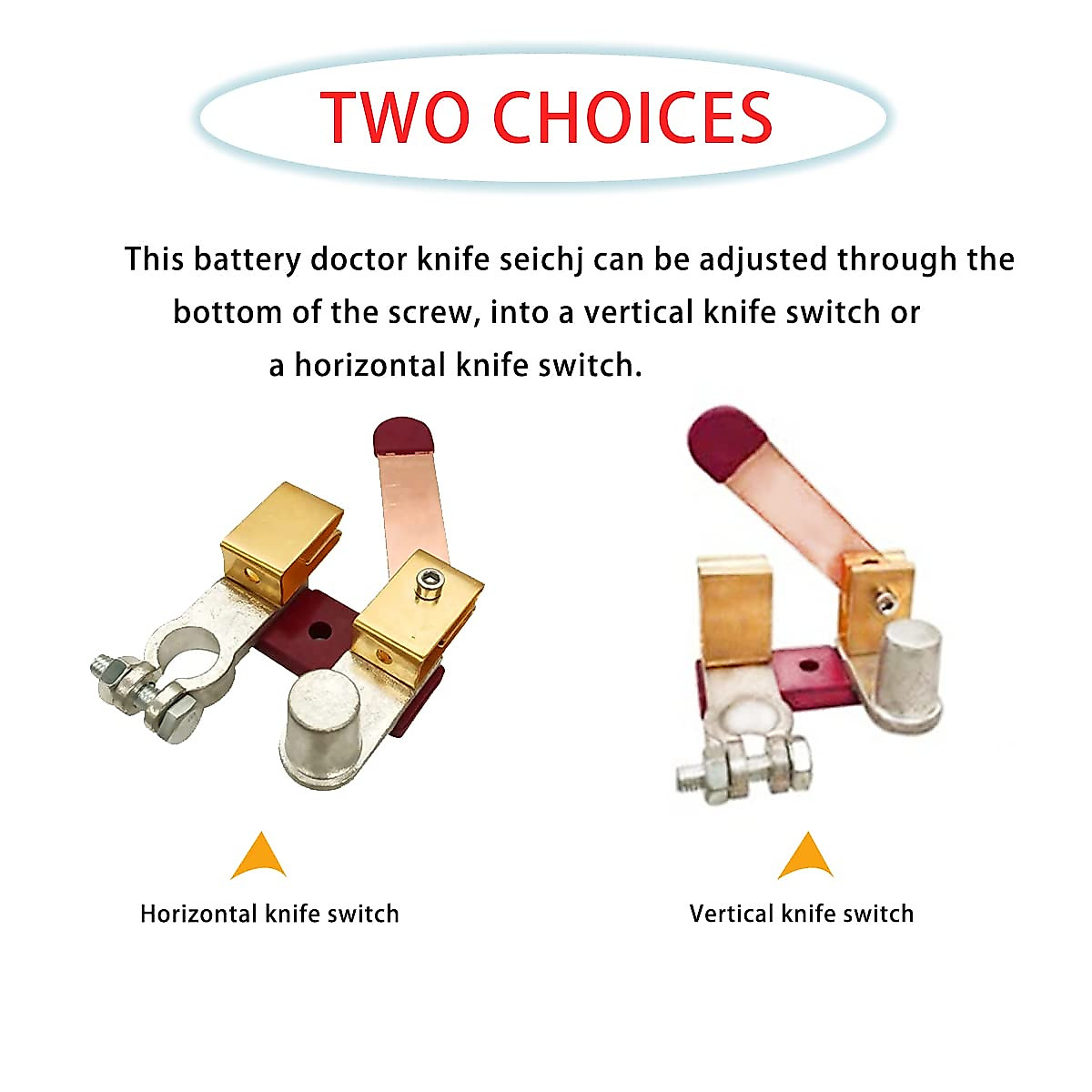 Top Post Knife Blade Master Switch, 12V 24V Battery Disconnect Switch, Isolator Power Shut Off Cut Off, Automotive Accessories Universal for Car, Marine, Boat, RV, ATV, Motorcycle