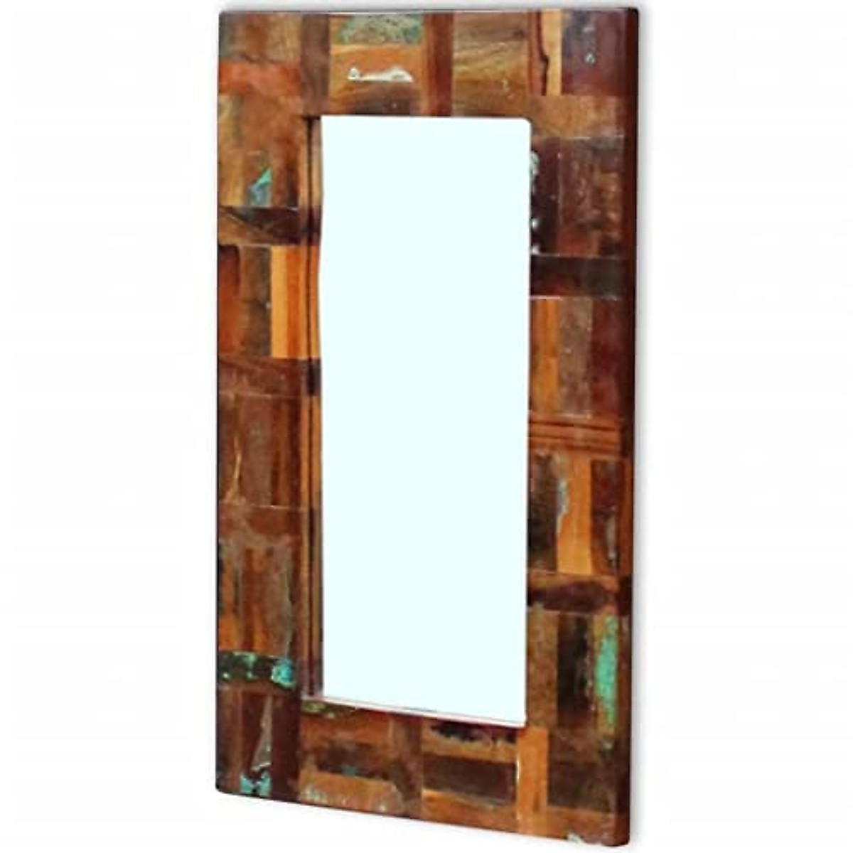 vidaXL Mirror Solid Reclaimed Wood-Framed 31.5"x19.7" Retro-Style Decoration