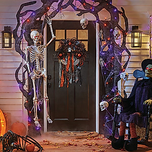 Dazzle Bright 2 Pack Purple and Orange Fairy String Lights, Total 80FT 240LED Solar Powered Fairy Lights with 8 Modes, Waterproof Copper Black Wire Lights for Outdoor Yard Party Halloween Decorations