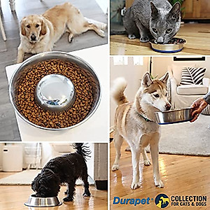 OurPets DuraPet Premium Dishwasher Safe Stainless Steel Dog Bowl for Food or Water [Multiple Sizes for Small to Large Dogs] in Traditional or Wide Base Design - 7 CUP