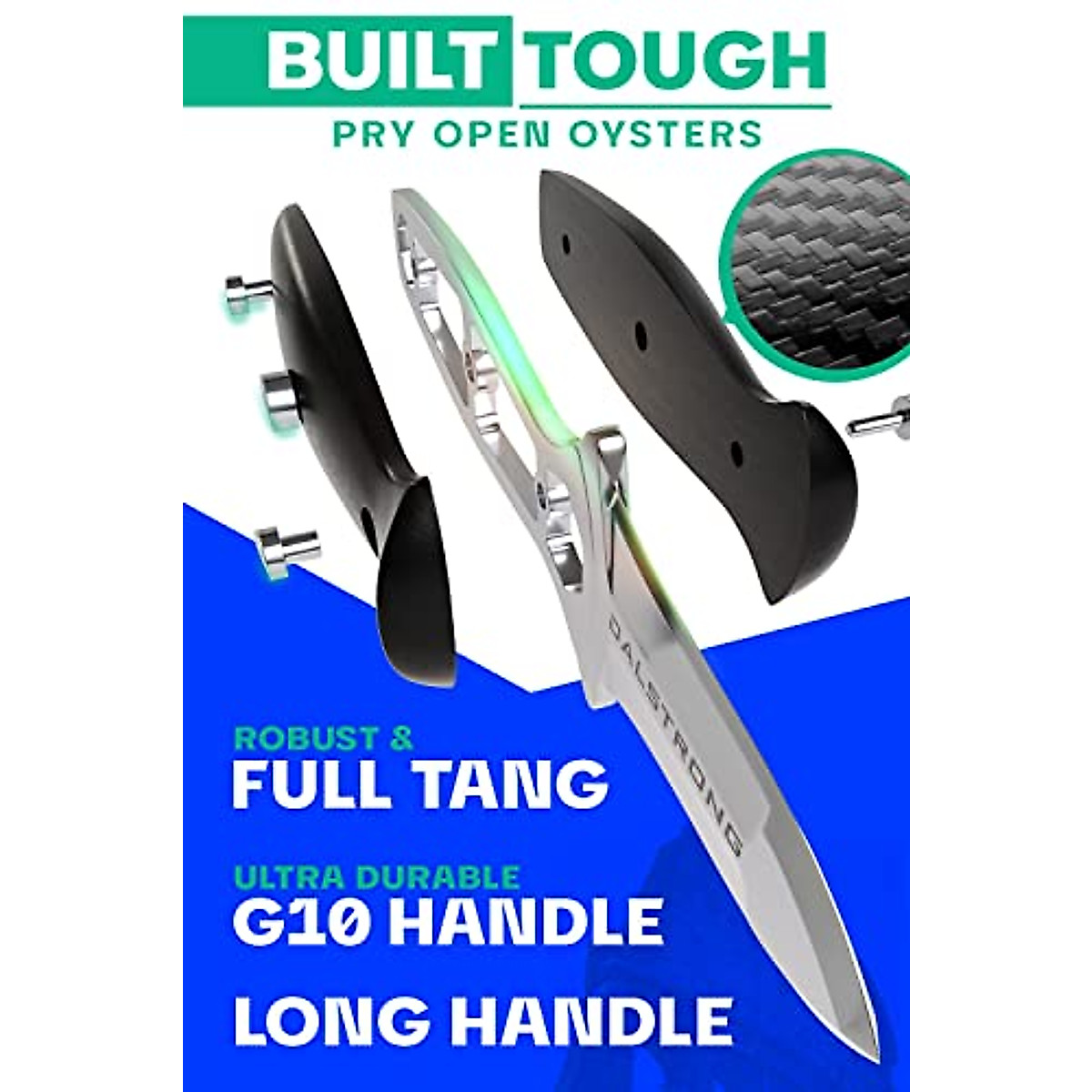 Dalstrong Oyster Shucking Knife - 3" Professional Clam and Shellfish Tool - Gladiator Series Elite - Forged German High-Carbon Steel - G10 Handle - Sheath Included - NSF Certified