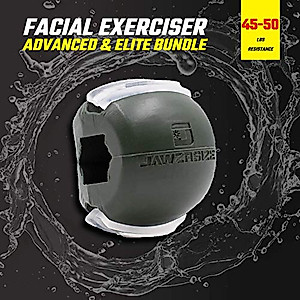 Jawzrsize Pop N Go and Custom Fit Jaw Enhancer Bundles- Jaw, Face, and Neck Exerciser and Toner (Custom Fit Advanced & Elite Bundle, Purple & Green)