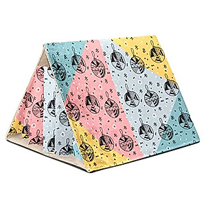 Y-DSIWX Guinea Pig House Bed, Rabbit Large Hideout, Small Animals Nest Hamster Cage Habitats Abstract Christmas Balls Colorful Background