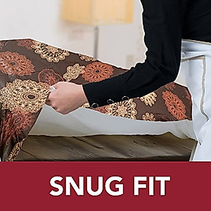 LAMINET Elastic Fitted Table Cover - Medallion - Large Round - Fits Tables up to 45-56” Diameter