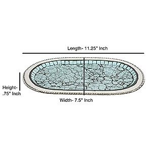 nu steel Iceberg Collection Amenity, Metal Cosmetic Organizer, Hand Towel Storage Tray, Bathroom Vanity countertop, Aqua Mosaic Finish