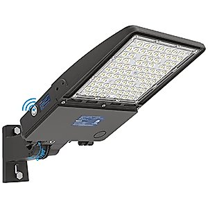 AKK 200W LED Parking Lot Lighting with Adjustable Arm Mount, 28000LM (140LM/W) LED Parking Lot Lights, 5000K Street Light Dusk to Dawn Photocell, Waterproof LED Shoebox Light for Roadway, ETL Listed