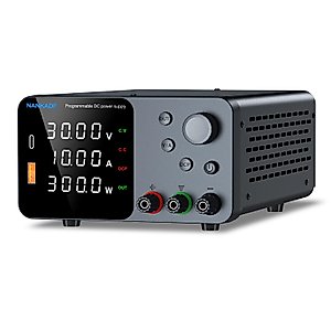 DC Power Supply, 30V 10A Bench Power Supply with Encoder Adjustment, 5V/3.6A USB&Type-C Quick-Charge, Variable Power Supply with Output Enable/Disable Button, Short Circuit Alarm (0-30V 0-10A)