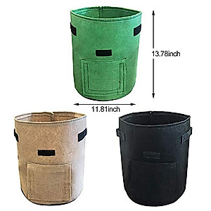 Nicheo 3 Pcs 6.5 Gallon Grow Bag Easy to Harvest Planter Pot with Flap and Handles Garden Planting Grow Bags for Potato Tomato and Other Vegetables Breathable Nonwoven Fabric Cloth