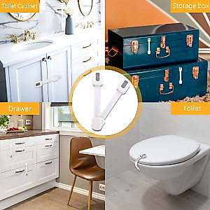 Baby Proofing Magnetic Cabinet Locks - 12 locks + 2 keys bundle with 2 Pack Fridge Child Safety Locks