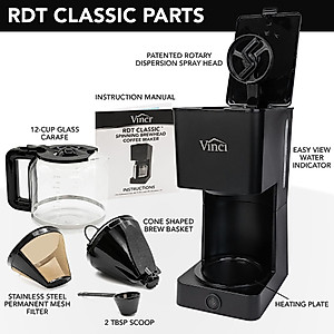 VINCI RDT Classic Coffee Maker 12 Cup Spinning Spray Head Coffee Brewer