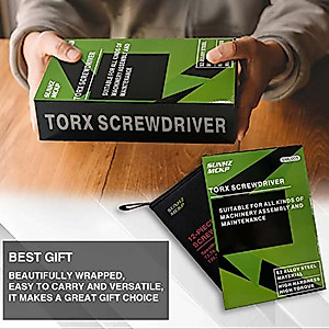 SUNHZMCKP 12-Piece Magnetic Torx Screwdrivers Set, S2 Alloy Steel, T5-T40 Star Screwdrivers Set, Professional Grade Repair Tools