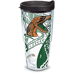 Tervis Florida A&M Rattlers Insulated Tumbler with Wrap and Black Lid, 24oz, Clear