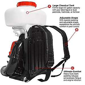 CARDINAL 3.5 Gallon Backpack Mosquito Fogger 3-in-1 ULV Sprayer Leaf Blower Duster Machine for Disinfectant and Insect Pest Control with Gas Powered Engine