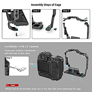 SmallRig Z9 Camera Cage for Nikon Z9, Aluminum Alloy Camera Video Cage Film Movie Making Cage with Shoe Mount 3195