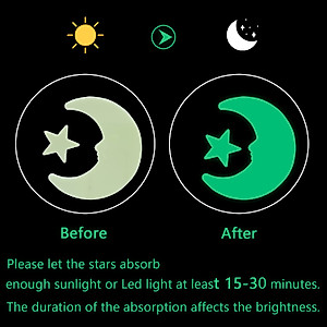Glow in The Dark Stars with Moon,Wall Stickers for Kids,200 Stars with 1 Moon,300 Stickers