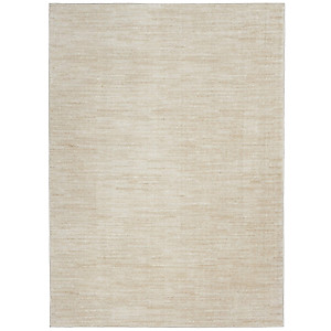 Nourison Essentials Indoor/Outdoor Ivory Beige 5' x 8' Area--Rug, Easy--Cleaning, Non Shedding, Bed Room, Living Room, Dining Room, Deck, Backyard, Patio (5x8)