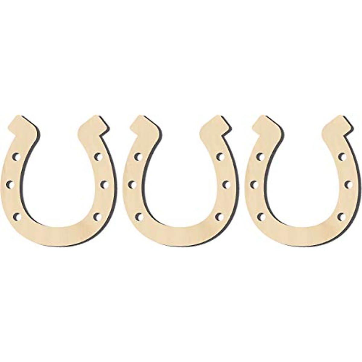 6" Horseshoe - 3 Pack - Wood Cutout Shape - DIY party craft - decorate