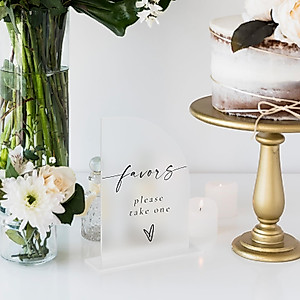 JINMURY 10 Pack Frosted Acrylic Half Arch Sign with Stand | 5x7 Inch Half Arch Acrylic Sign Blank and Base, DIY Wedding Table Numbers, Wedding Signage, Events& Parties (Frosted, 5x7 Inch)