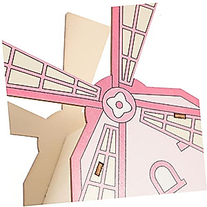 Mipcase 3pcs Hamster Windmill House Squirrel Toys Chinchilla Toys Guinea Pig cage Accessories Hamster Castle House Hamster cage Accessories Hamster Tunnel Wooden Rat Hideout Rat Supplies