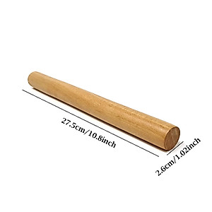 Honbay 1PCS Wooden Rolling Pin Roller Pin Kitchen Dough Roller for Baking Pizza Pasta Bread Pie Cookie Dumpling or Art Craft(11 Inch)