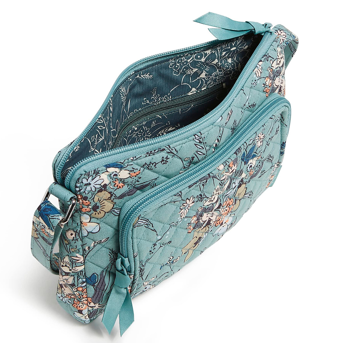 Vera Bradley Women's Cotton Little Hipster Crossbody Purse With RFID Protection, Sunlit Garden Sage - Recycled Cotton, One Size