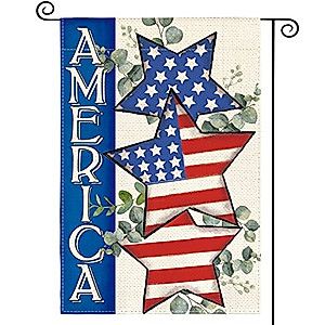 AVOIN colorlife 4th of July Patriotic Garden Flag 12x18 Inch Double Sided Outside, Memorial Day Independence Day American Stars and Stripes Yard Outdoor Decoration