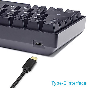 YUNZII SK64 64 Keys Hot Swappable Optical Mechanical Keyboard with ABS Shine-Through Keycaps, RGB Backlit, Programmable for Win/Mac/Gaming (Gateron Optical Blue, Black)