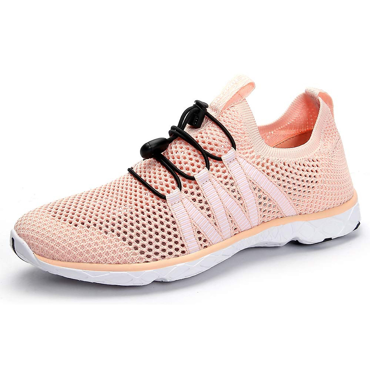 SUOKENI Women's Quick Drying Slip On Water Shoes for Beach or Water Sports Orange Pink,Size:US 7.5/EU 38