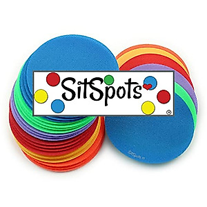 SitSpots® Original Circle Packs - Classroom Circle Floor Dots | The Original Sit Spots for Your Classroom Seating, Organizing and Managing Your Students (4" Circles (30), Original Multi-Color)